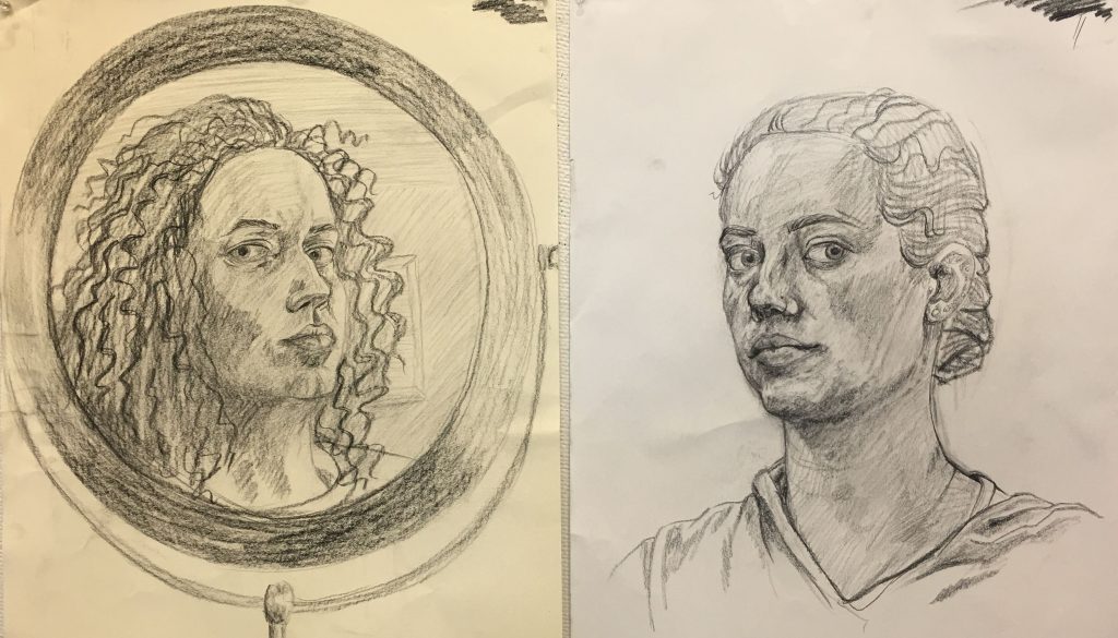 True Mirror Self Portraits from SUNY Art Class | True Mirror